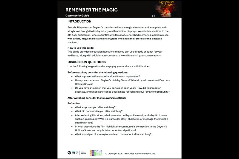 Remember the Magic Community Discussion Guide | PBS TPT Learn